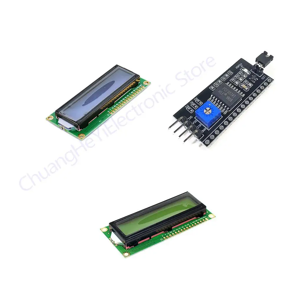 LCD1602A 1602 LCD Module Blue / Yellow Green Screen 16x2 Character LCD Display PCF8574T PCF8574 ...