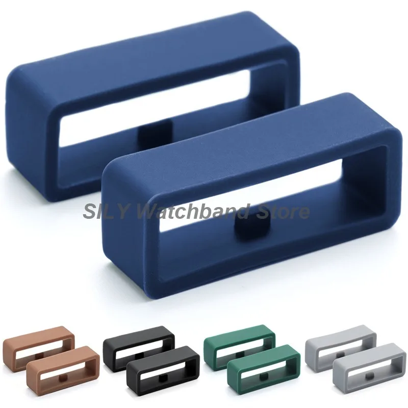 16/18/20/22/24/mm Silicone Bands Holder Loop 2/6/10pcs Rubber Bracelet ...