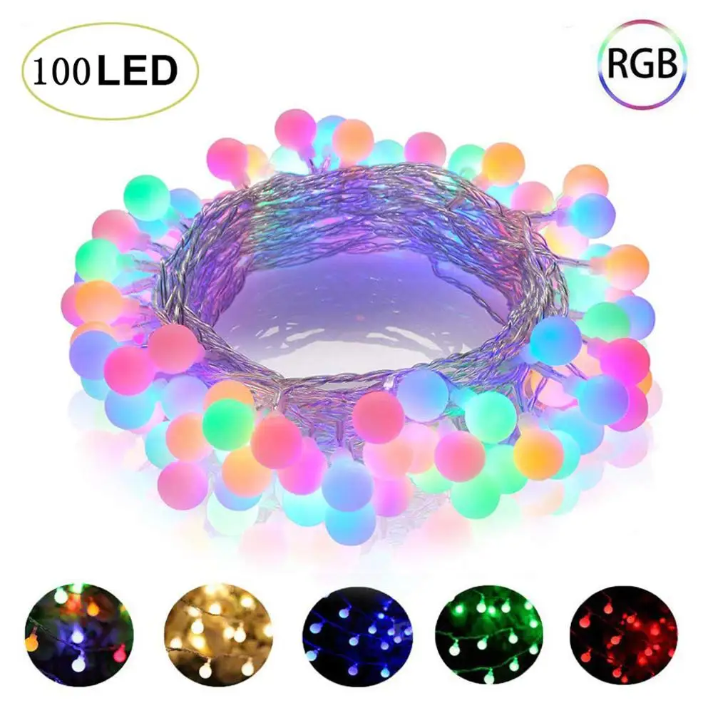 Waterproof-10M-100LED-220V-110V-LED-Ball-String-Lights-Christmas-Bulb ...