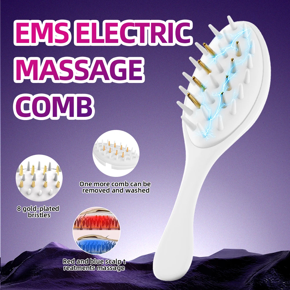 New-Electric-Massage-Comb-Blue-Red-Light-Therapy-Vibratory-hair-massage ...