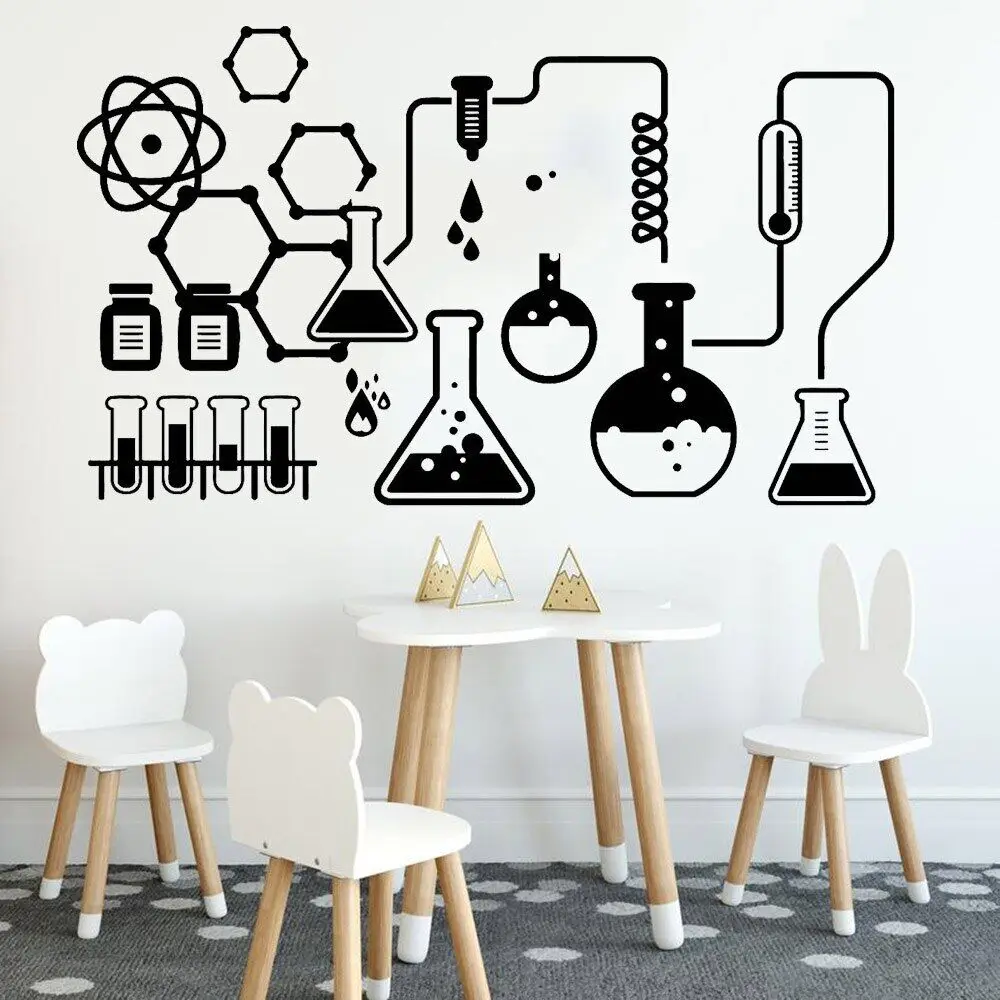 Science-Chemical-Vinyl-Wall-Decal-Lab-Decor-Scientist-Chemistry-Wall ...
