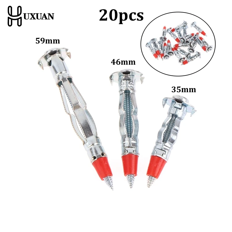 20pcs-Heavy-Duty-Molly-Bolt-Hollow-Drive-Wall-Anchor-Screws-Kit-Drywall ...