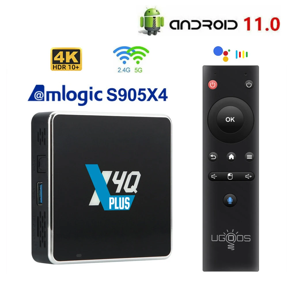 Ugoos decodificador X4Q Pro, Android 11, dispositivo de TV inteligente ...