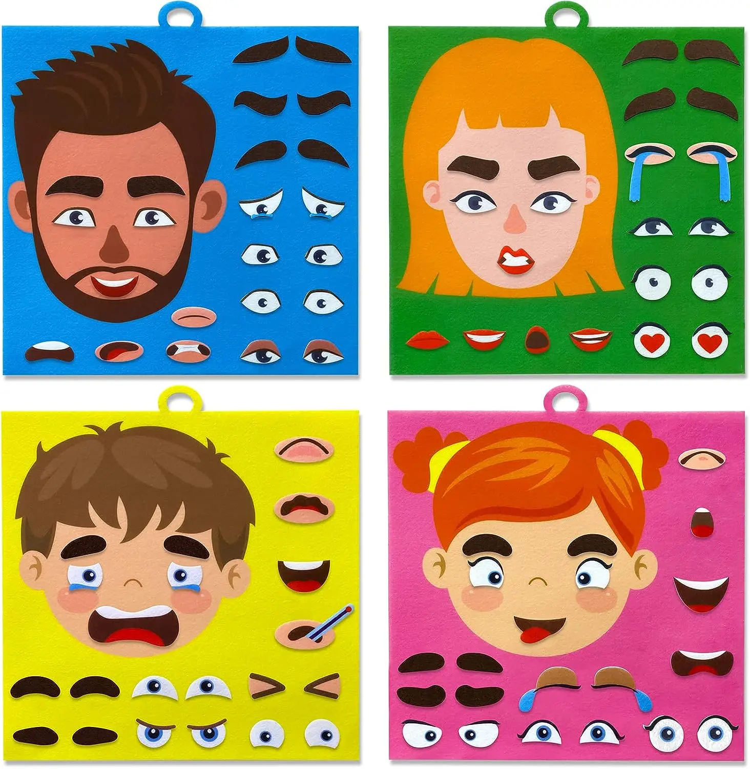 Face-Preschool-Felt-Toy-Face-Felt-Board-for-Social-Emotional-Learning ...