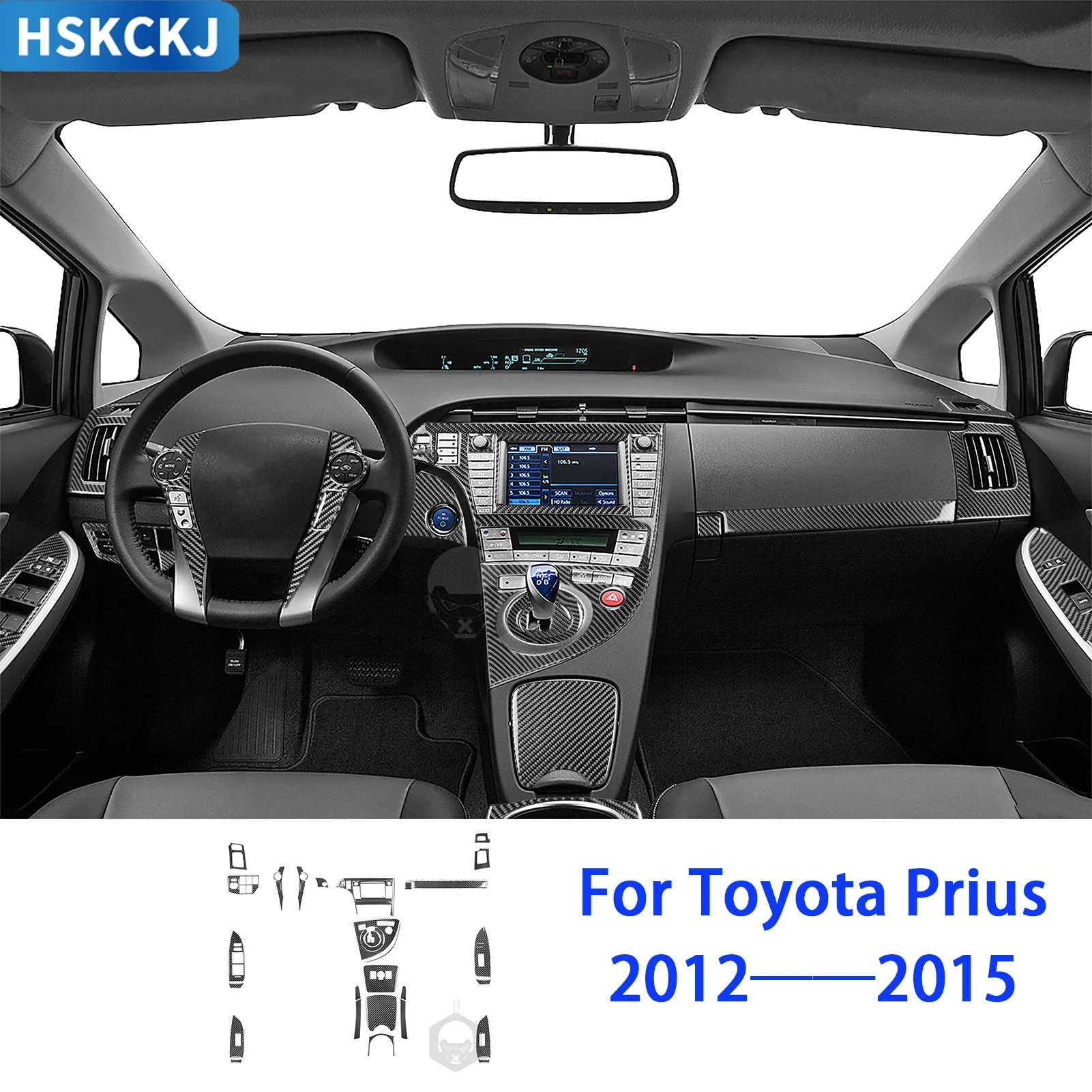 For-Toyota-Prius-2012-2013-2014-2015-Car-Accessories-Black-Plastic-Air ...