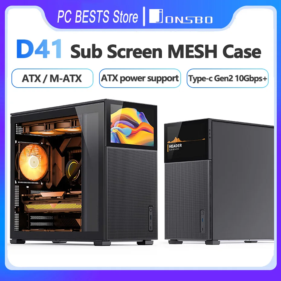Jonsbo-Pinecone-D41-Case-MESH-Secondary-Screen-ATX-MATX-Translucency ...