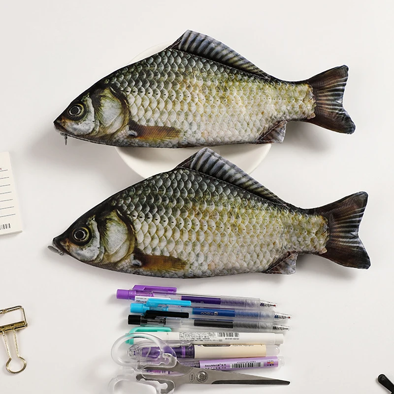 Creative-Simulated-Fish-Shaped-Pen-Bag-Pens-Crucian-Carp-Pencil-Case ...