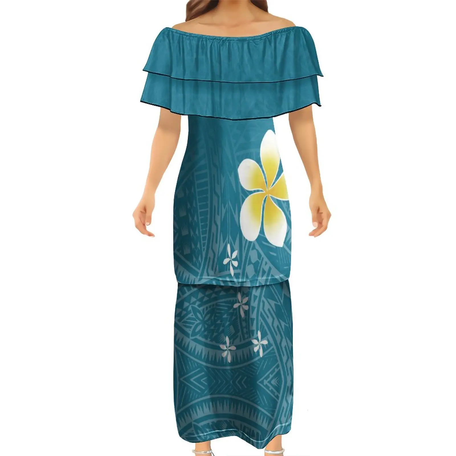 Wholesale-Polynesian-Tribal-One-Shoulder-Dress-Prints-Custom-Made ...