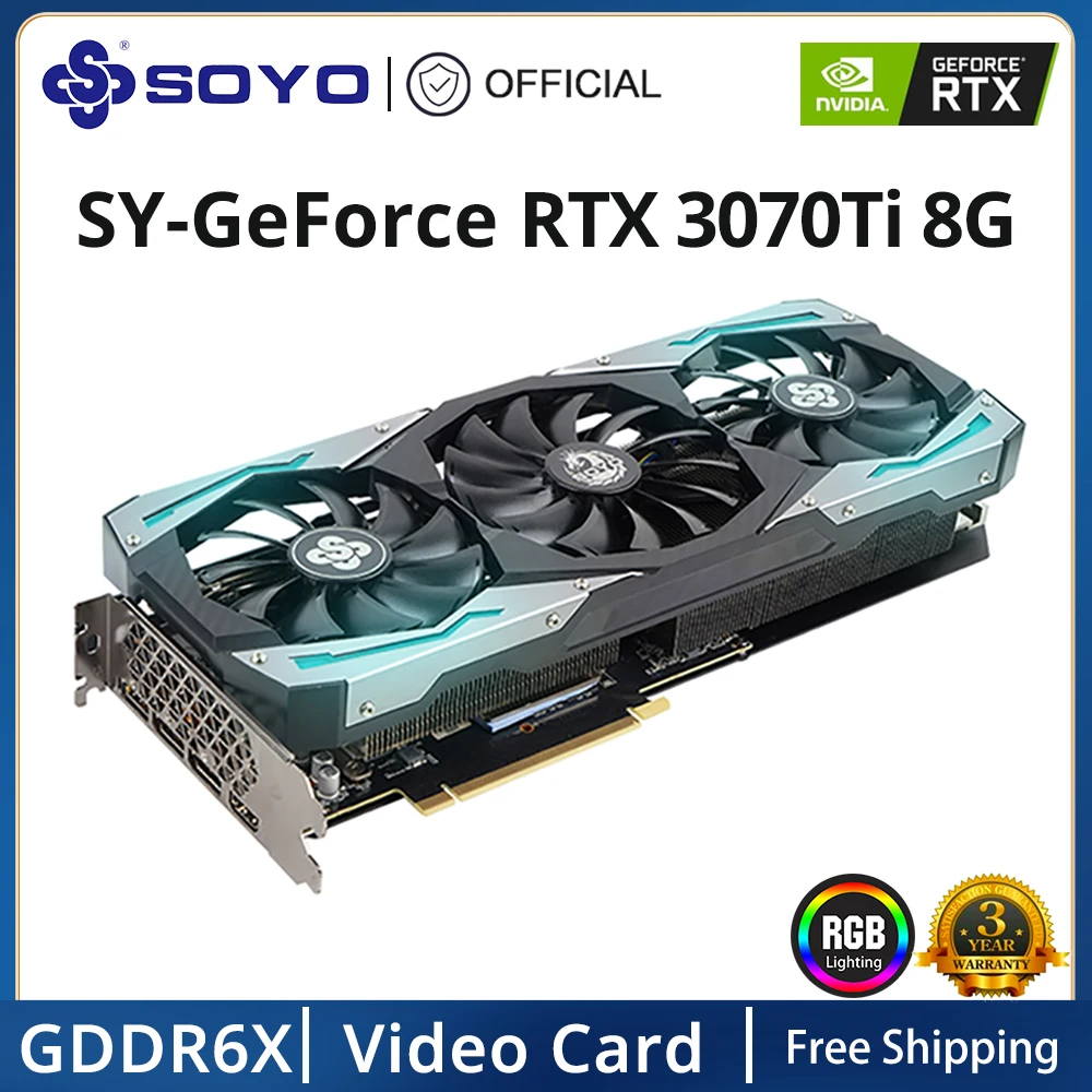 SOYO Brand New GeForce RTX3080 Ti 12G 3070 Ti 8G Graphics Card GDDR6X