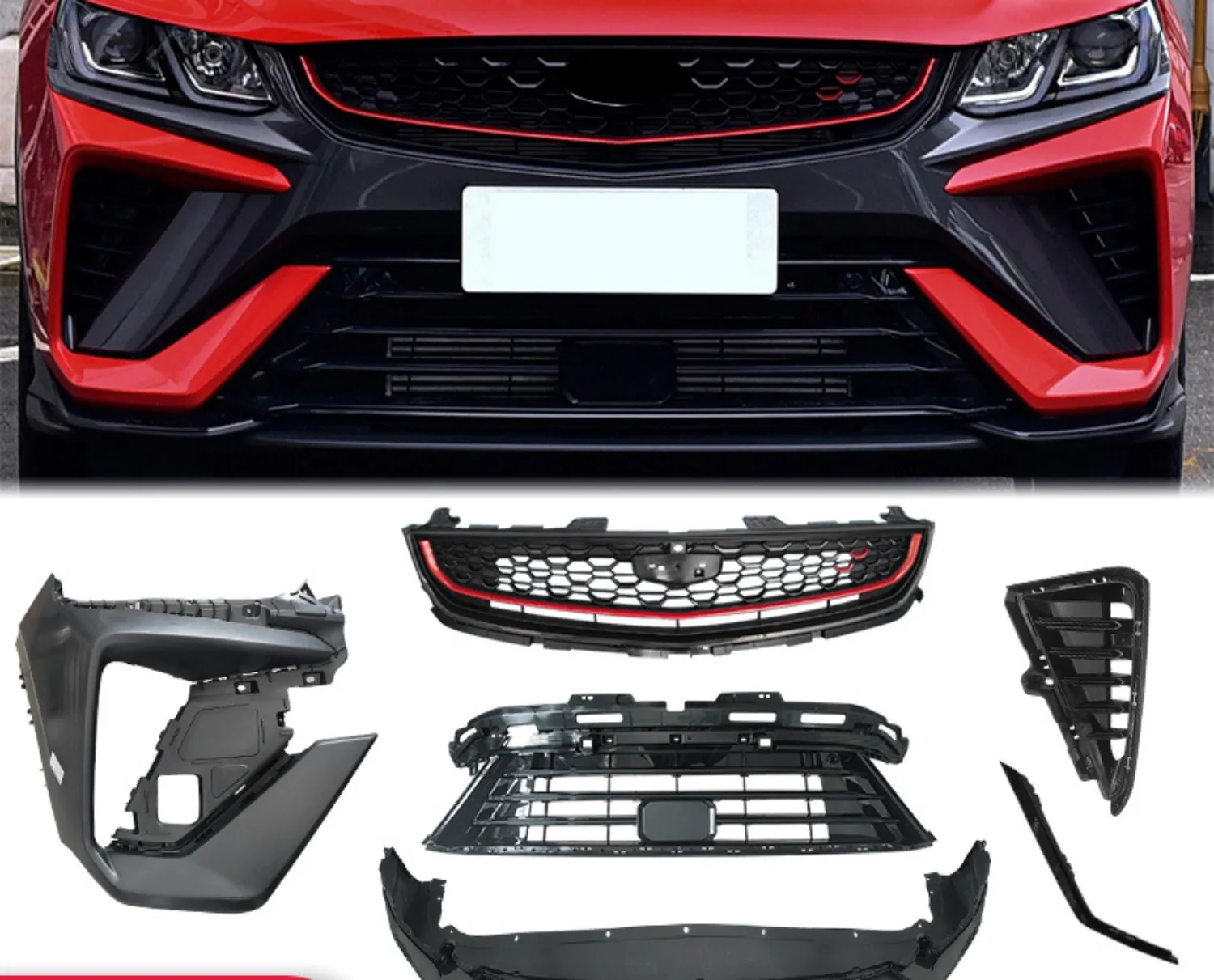 Car Front Bumper Body Kit Racing grille grill fog lamp cover frame for ...
