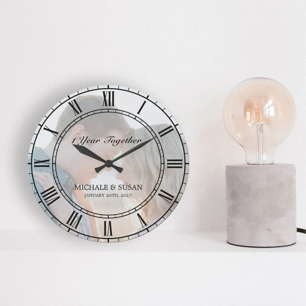 HORLOGE PENDULE,B--Cadre Photo personnalisé, horloge murale élégante ...