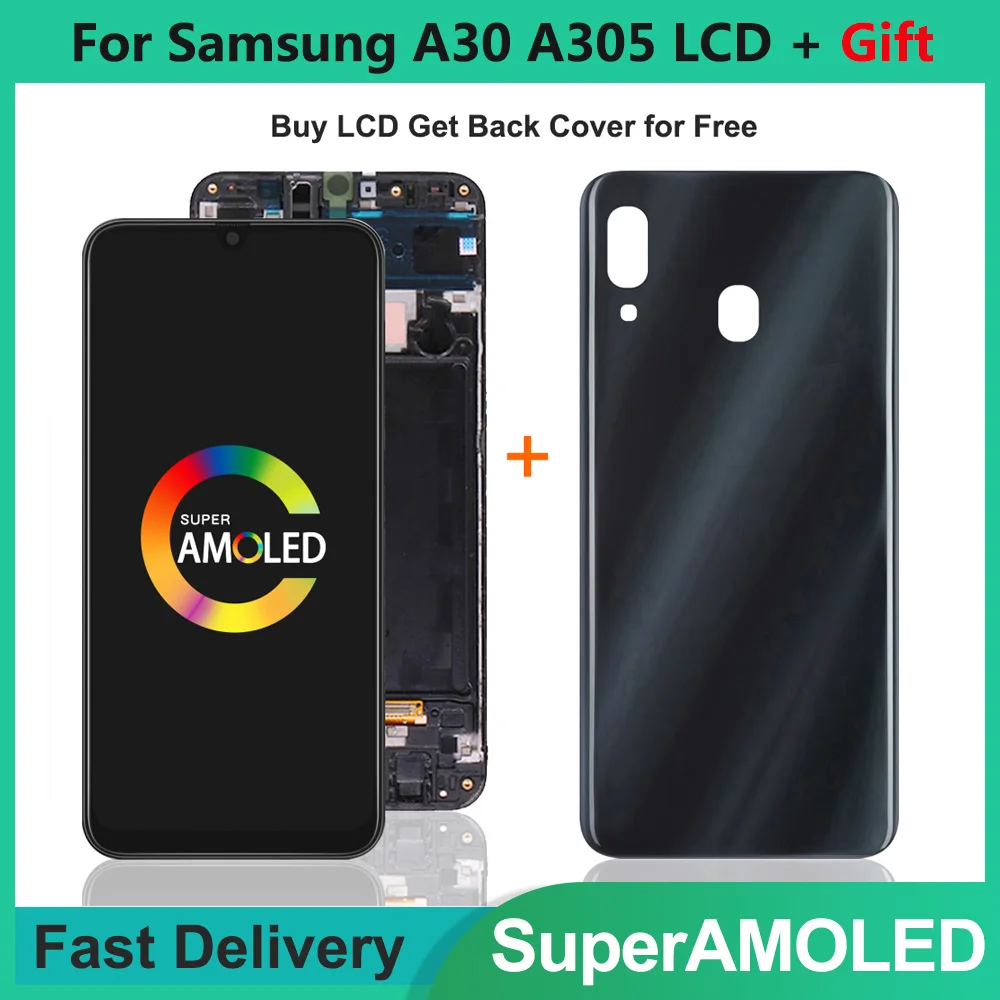 SUPER-AMOLED-For-Samsung-GALAXY-A30-LCD-Display-Touch-Screen-With-A30 ...