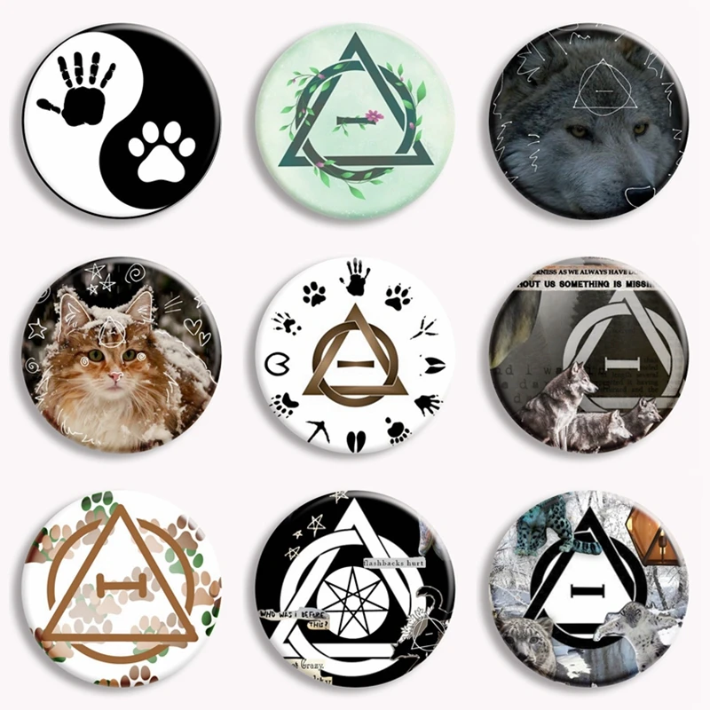 31Style-Therian-Symbol-Button-Pin-Cat-Wolf-Fox-Therian-Sign-Brooch-Cute ...