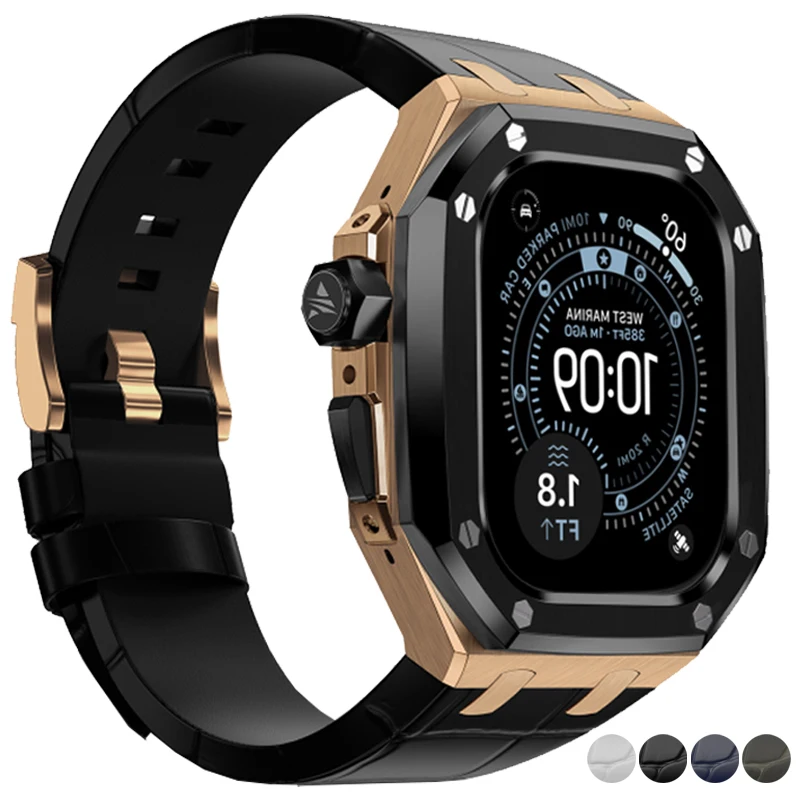 Luxury Modification Kit For Apple Watch Ultra 3 49mm Leather Strap For ...