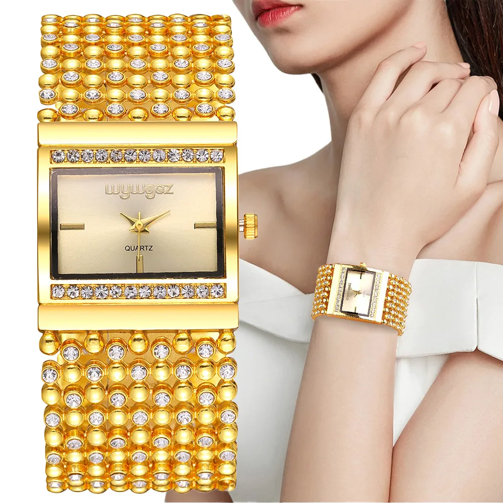 Ladies-Luxury-Diamond-Set-Square-Quartz-Watch-Fashion-Simple-Stainless ...