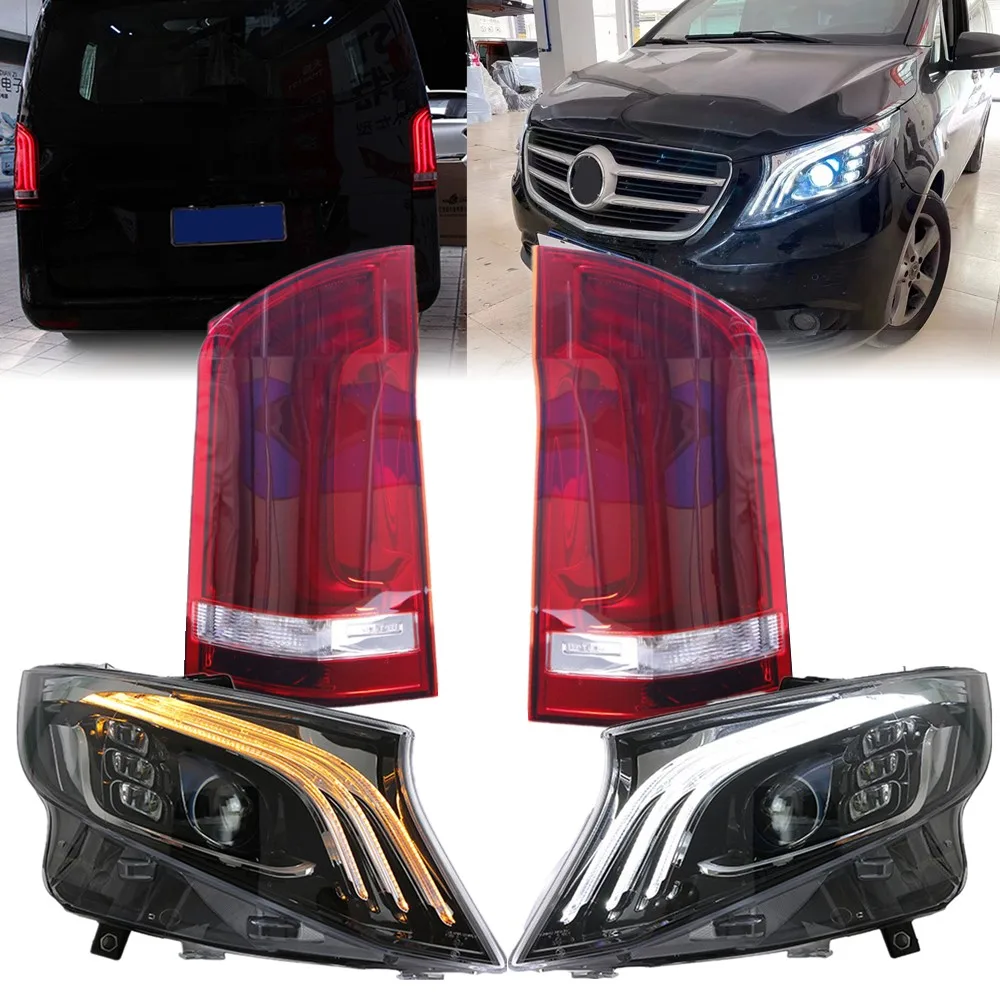 Car-Led-Headlights-With-Tail-Lights-Assembly-For-Mercedes-Benz-Vito ...