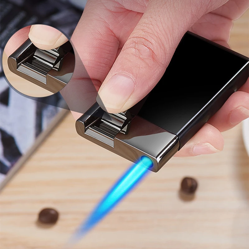 Metal Ultra-thin and Minimalist Inflatable Lighter Windproof Jet Blue ...