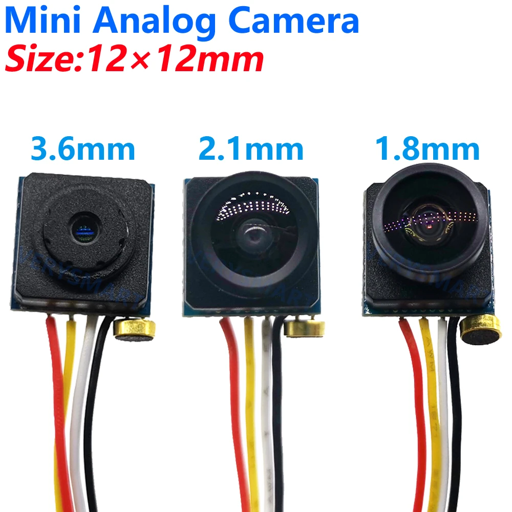 Mini Fpv Analog Camera 3.6/2.1/1.8mm 170 Degree Wide Angle Lens Size ...