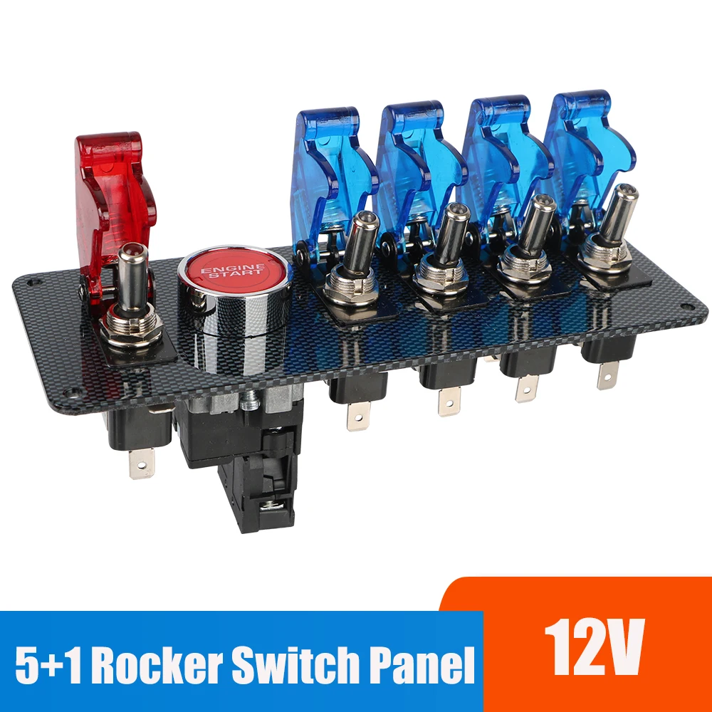 12V-Rocker-Switch-Panel-Light-Toggle-Racing-Car-Starter-Ignition-Start ...