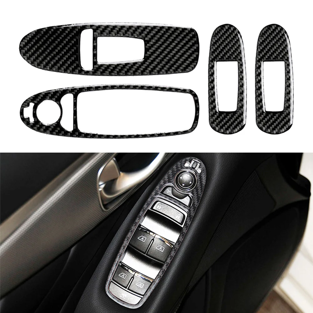 Carbon-Fiber-Car-Interior-Window-Lift-Button-Cover-Trim-For-Infiniti ...