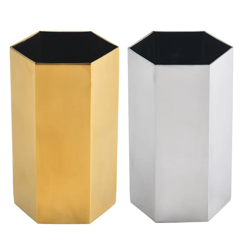 Hexagonal-Pen-Holder-Stainless-Steel-Metal-Desktop-Ornament-Nordic ...