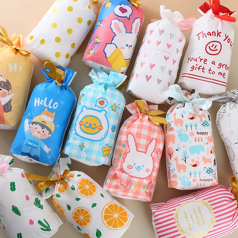 10PCS Cute Cookie & Candy Bags Gift Bag Pocket Goodies Bag For Biscuits ...