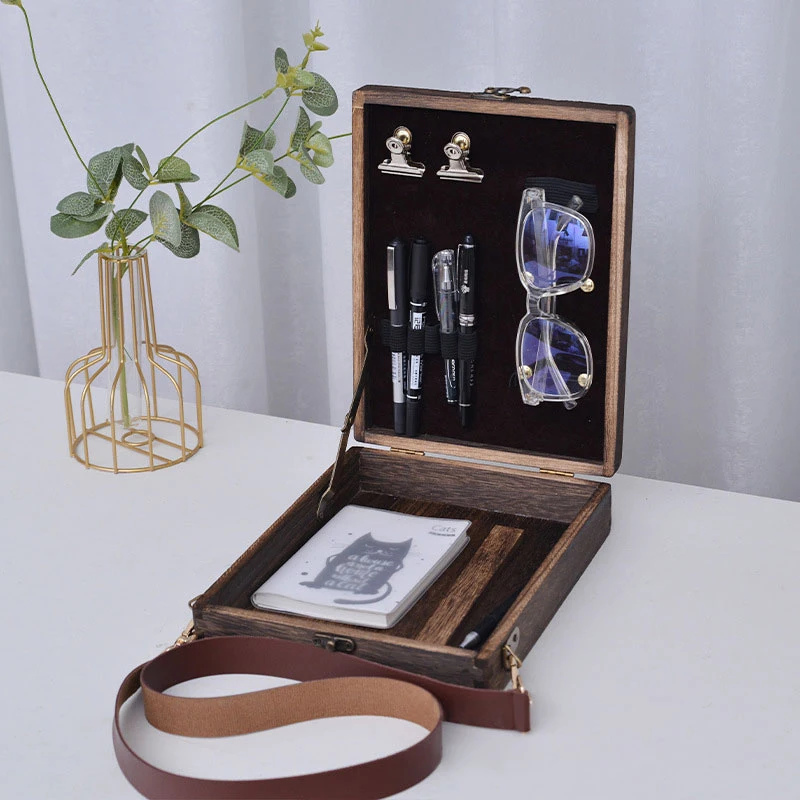 Writers-Messenger-Wood-Box-A5-Wooden-Retro-Trend-Shoulder-Bag-Postman ...