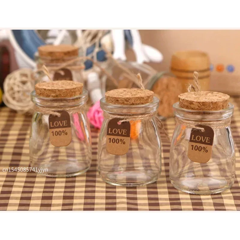 100ML-Small-Lucky-Star-Glass-Bottle-Cork-Pudding-Gift-Wish-Yogurt-Milk ...