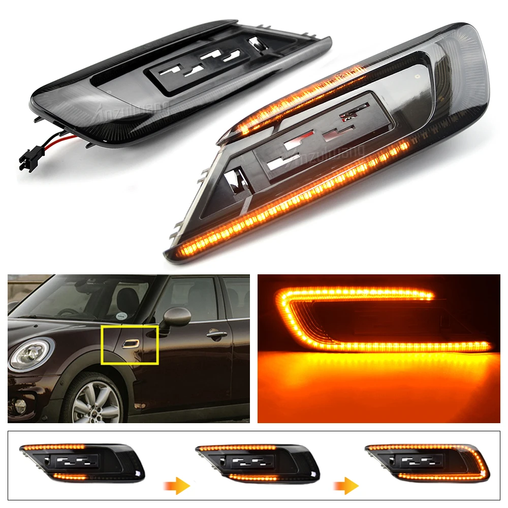 Dynamic Sequential LED Side Fender Marker Indicator Blinker Light Lamp ...