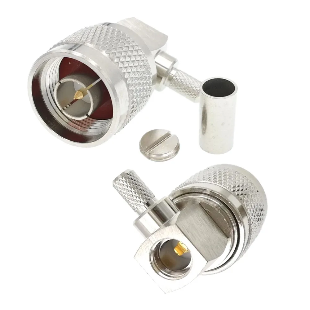 N-Male-Right-Angle-90-90-Degree-Crimp-For-RG58-RG400-RG223-RG142-SYV50 ...