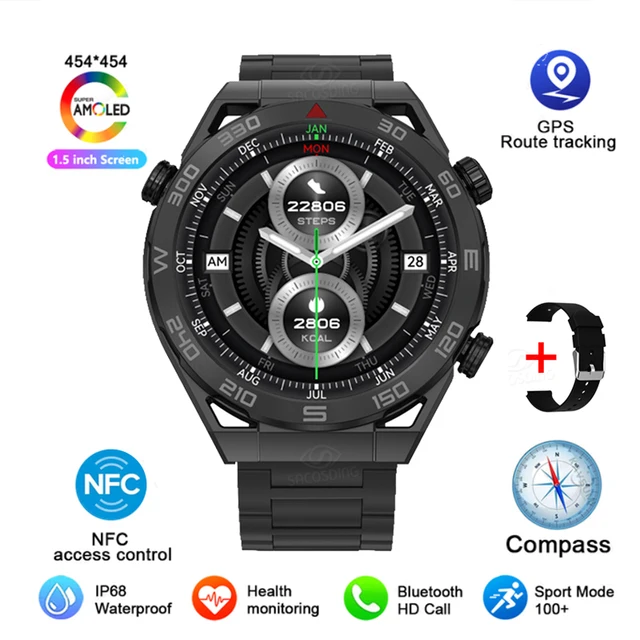 2023 New NFC ECG+PPG Bluetooth Call GPS Motion Tracker Smart Watch For ...