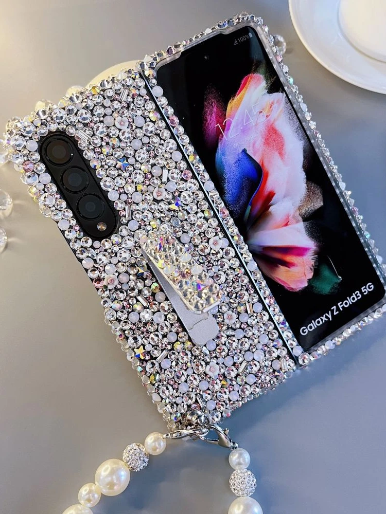 Luxury Bling Bling Full Rhinestone Phone case For Samsung Galaxy Z Fold ...