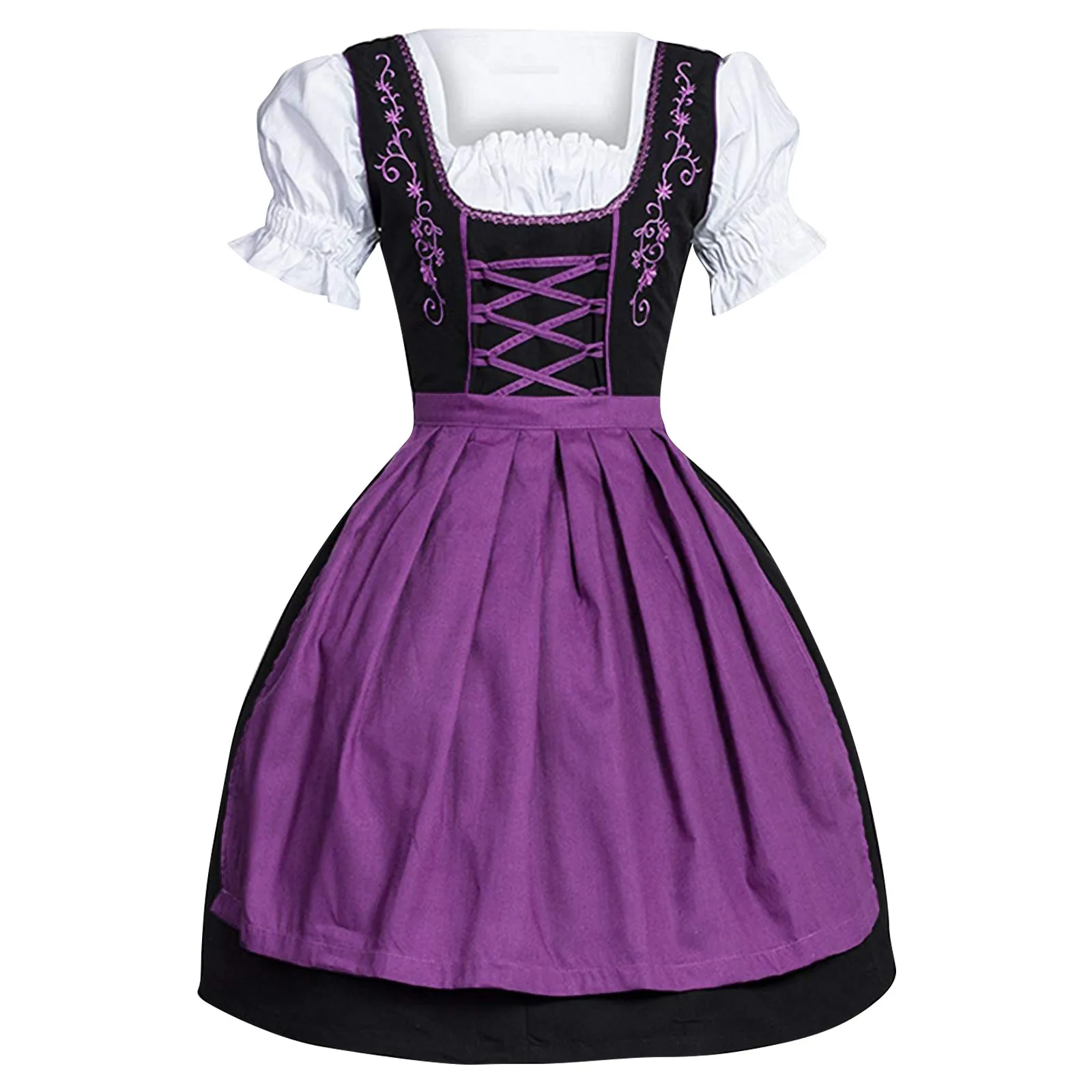 Women-Dress-German-Dress-Square-Neck-Apron-Oktoberfest-Beer-Girl ...