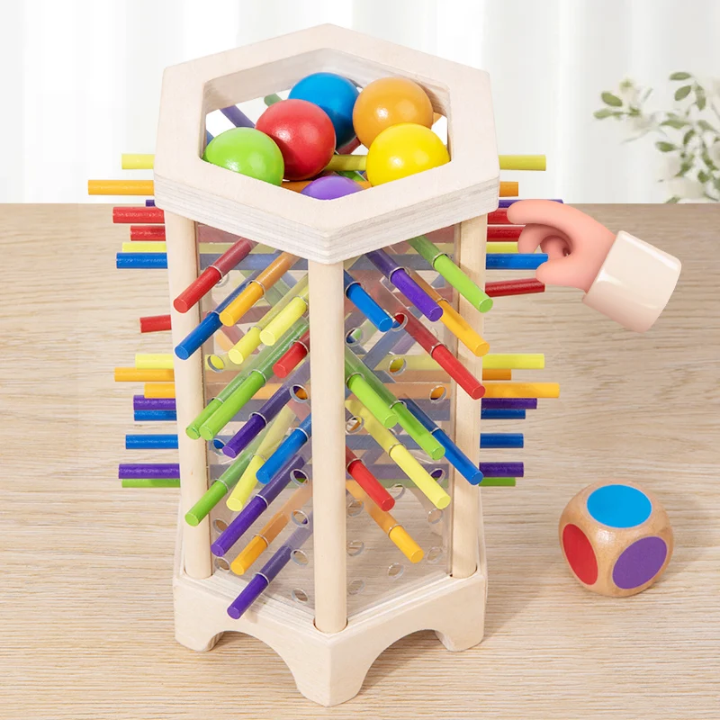 Counting Math Puzzle Toys Colored Stick Towers Dice Board Games ...
