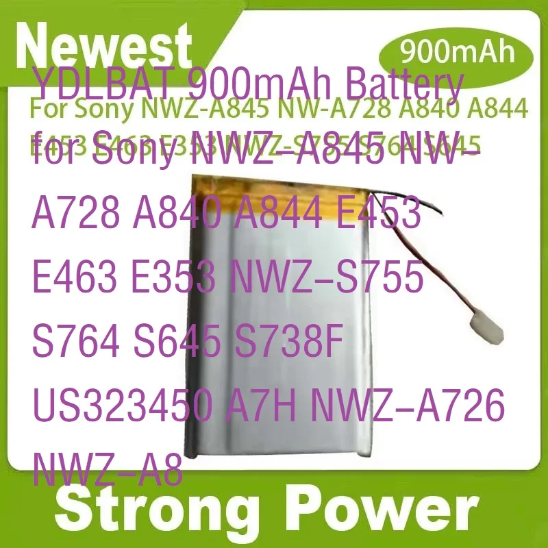 YDLBAT 900mAh バッテリー Sony NWZ-A845 NW-A728 A840 A844 E453 E463 E353 NWZ ...