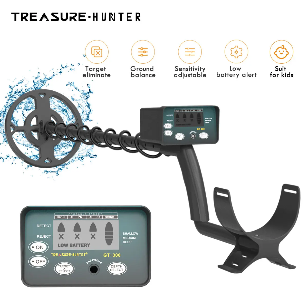 Treasure-Hunter-GT300-Metal-Detector-Professional-High-Sensitive ...
