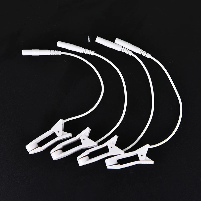2pcs-Ear-Clip-Elcetrodes-Tens-Electrode-Lead-Wire-Connecting-Cable-2mm ...