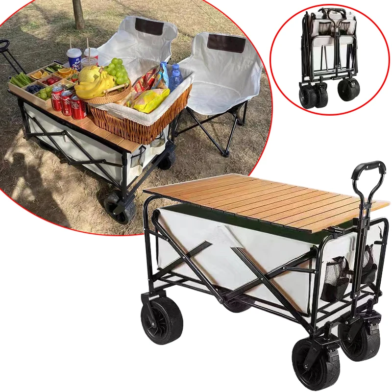 150L-Foldable-Camping-Trolley-Outdoor-Table-Beach-Supermarket-Shopping ...