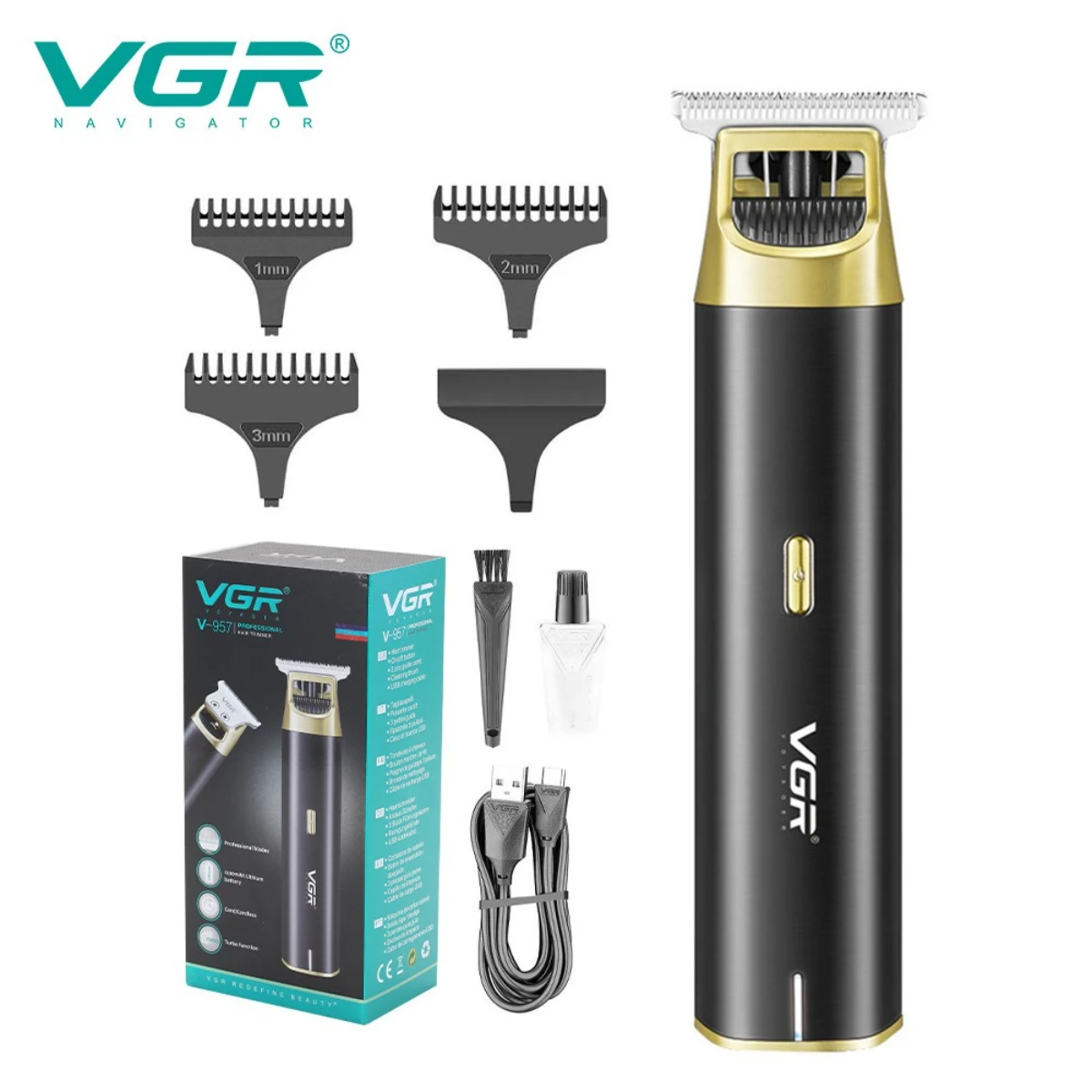 VGR Hair Trimmer Electric Haircut Machine Cordless Hair Clipper ...