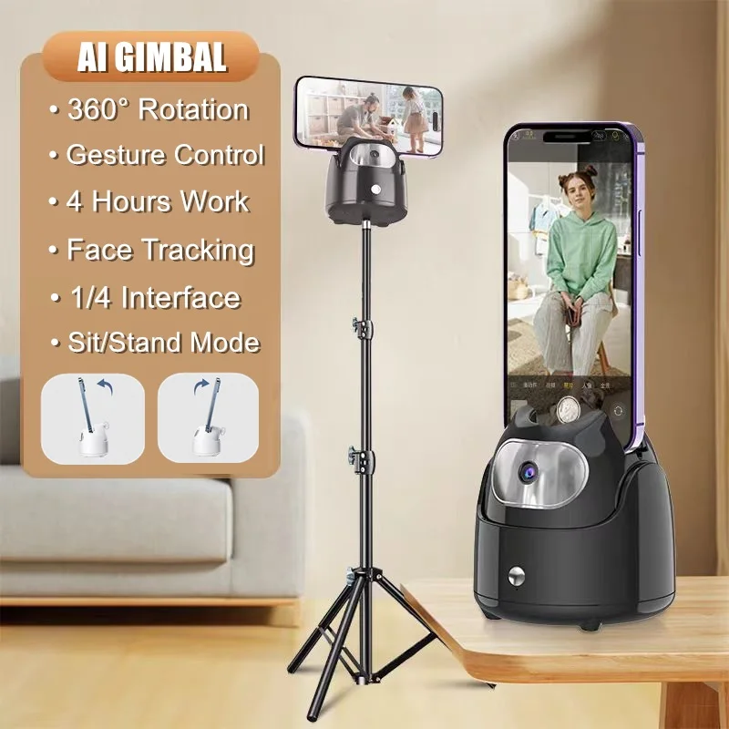 Auto-Face-Tracking-Gimbal-Phone-Holder-AI-Face-Recognition-360-Rotation ...