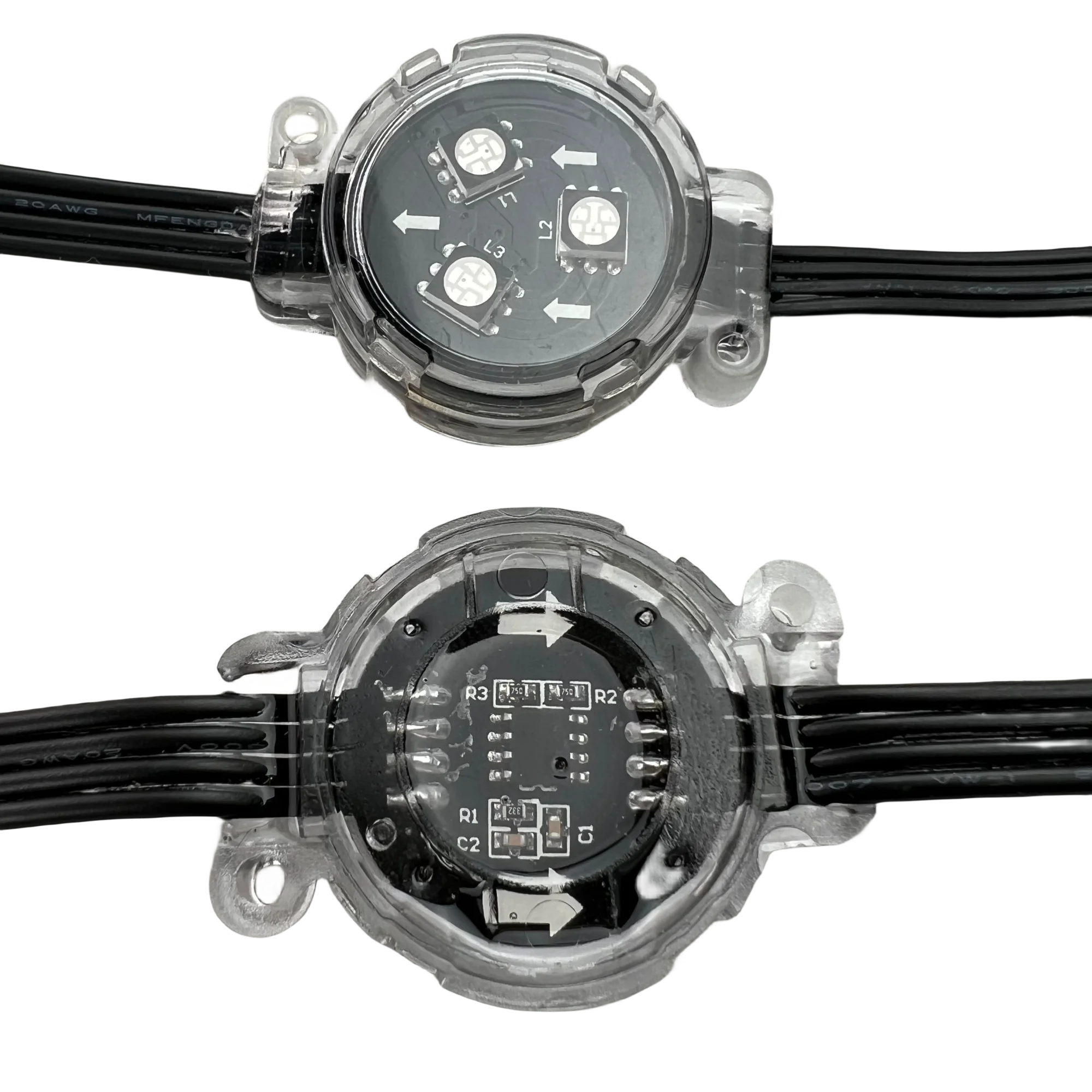 20-Pixels-String-30mm-12V-WS2818-LED-Addressable-RGB-Pixel-Module-IP68 ...