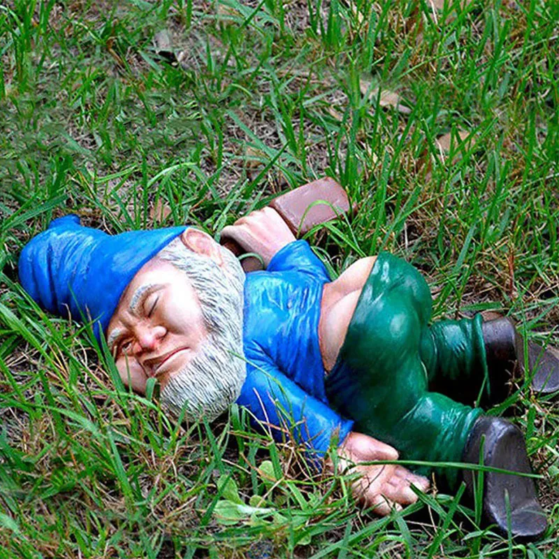 24CM-Blue-Red-Dwarf-Lying-Drunk-Gnome-Statues-Fairy-Garden-Decor ...