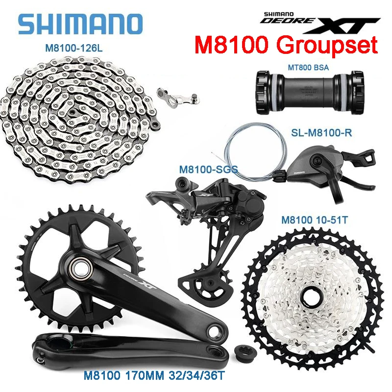 SHIMANO-DEORE-XT-M8100-12V-Groupset-32-T-34-T-36T-170mm-MTB-Crank-BB ...