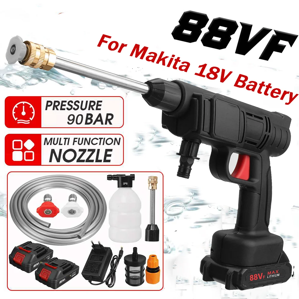 Gisam 88vf Cordless High Pressure Car Wash Gun Electric Washer Gun Foam ...