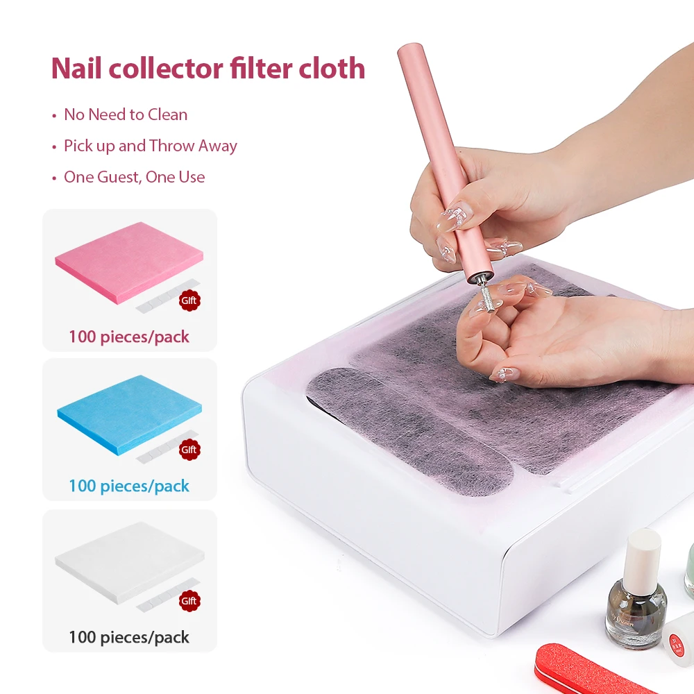 100pcs-Disposable-Nail-Vacuum-Cleaner-Filter-Paper-Nail-Dust-Collector ...