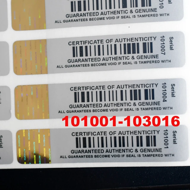 Certificate Of Authenticity Seal