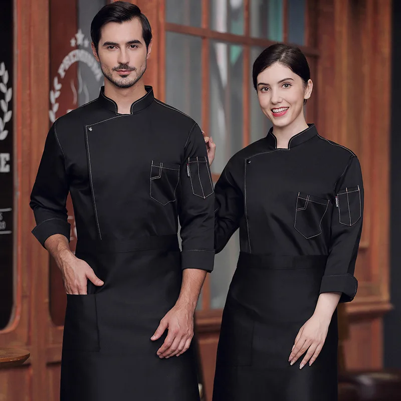 Hotel-Chef-Uniform-Long-Sleeve-Men-Women-Chef-Jacket-Restaurant-Kitchen ...