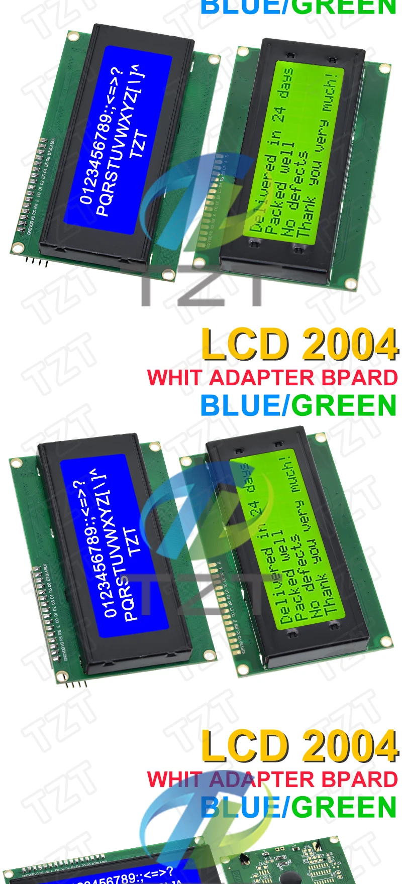 TZT LCD2004 + I2C 2004 20x4 2004A синий/зеленый экран HD44780 ...
