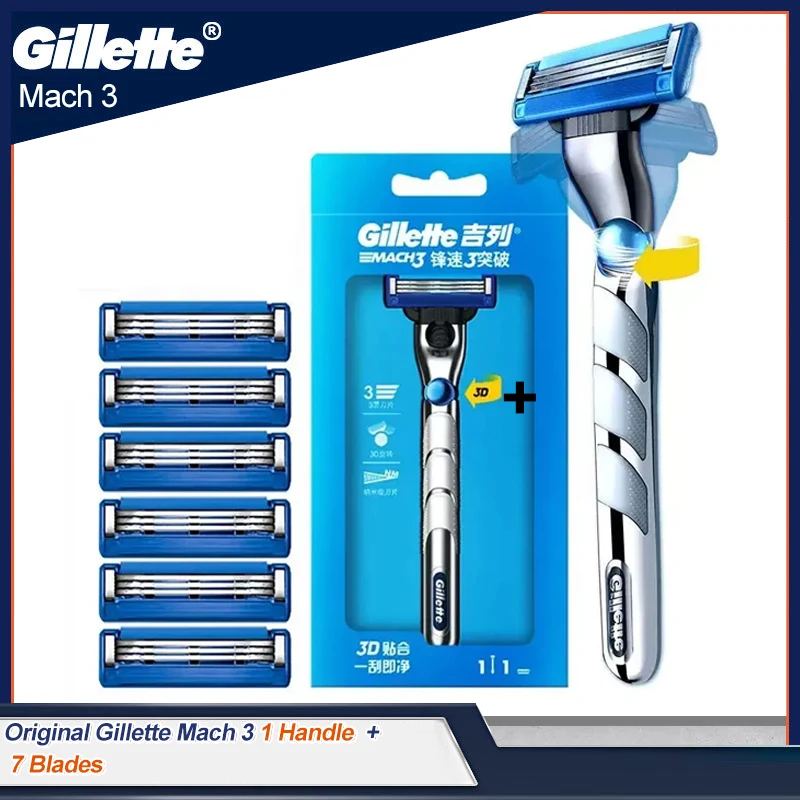 Gillette-Mach-3-Turbo-Manual-Safety-Razor-for-Man-3D-Fitting-Face ...