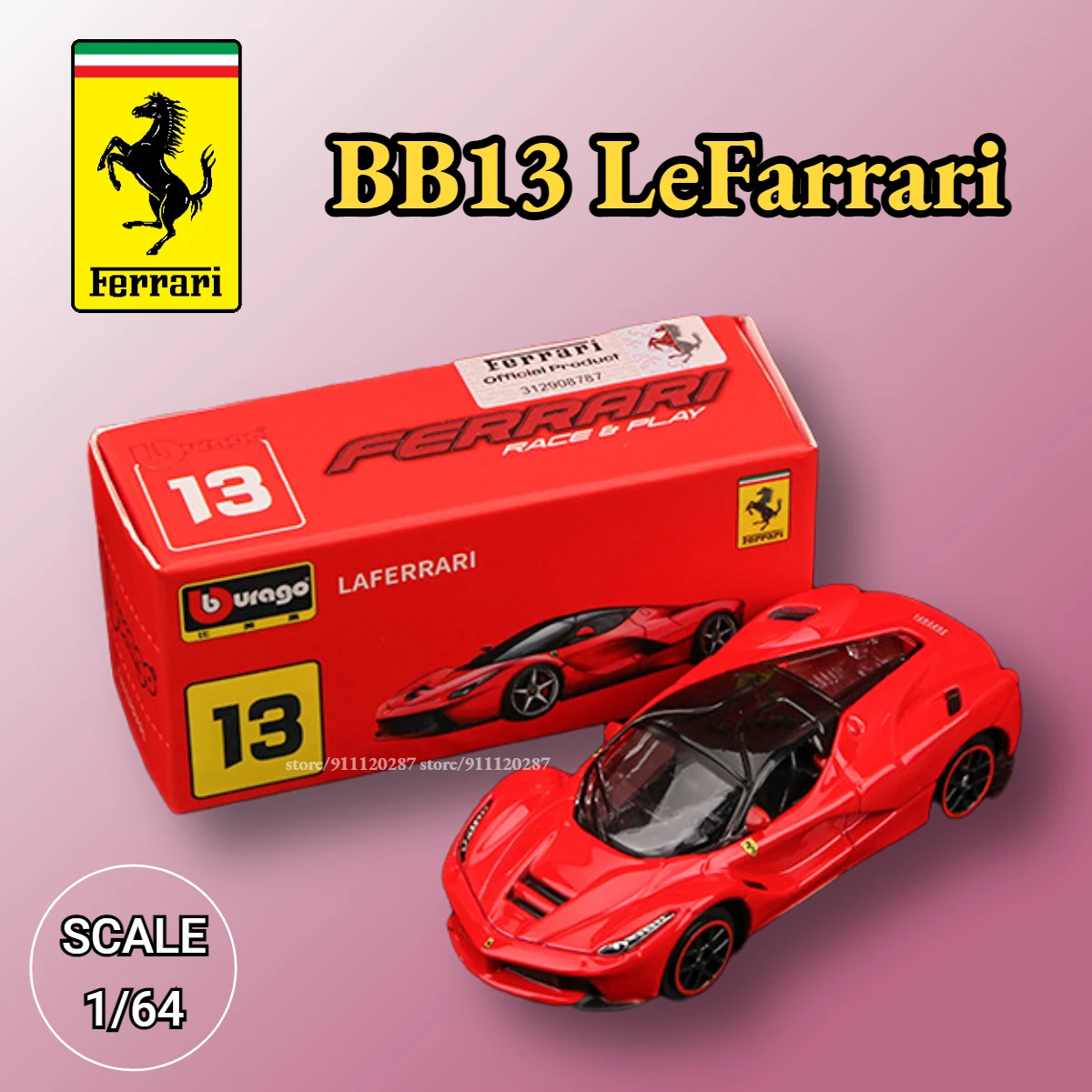 Modelo-de-carro-Bburago-1-64-Ferrari-Mini-BB13-LeFarrari-Escala-F40-F50 ...